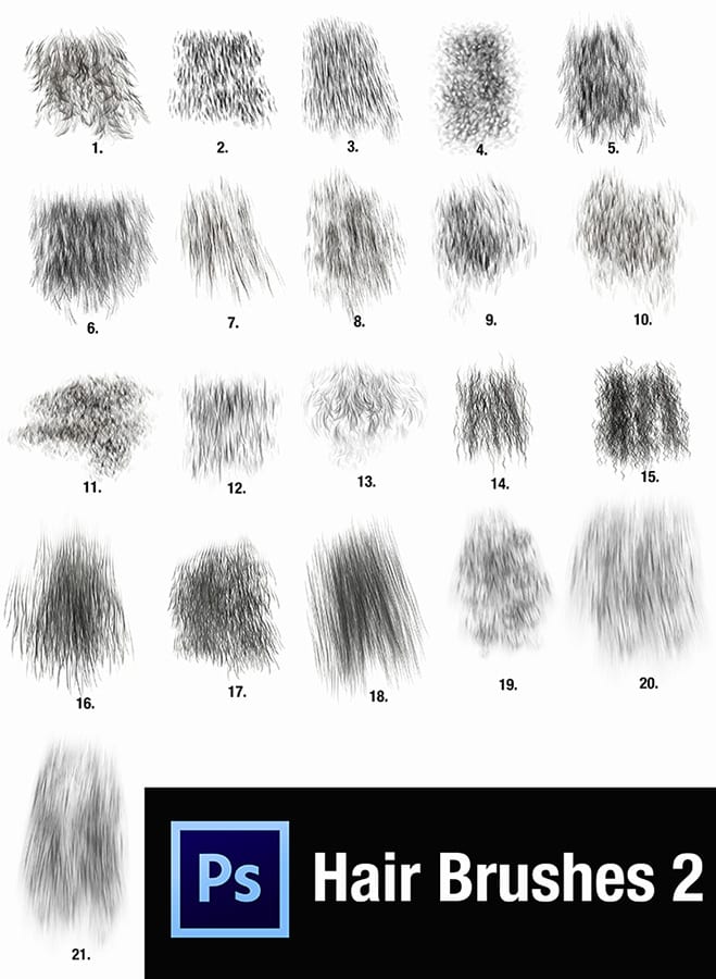 Custom Photoshop Brushes Set Directional Fur Brushes 