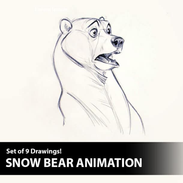 Snow Bear Expression Demo (Set of 9 Drawings) - The Art of Aaron Blaise