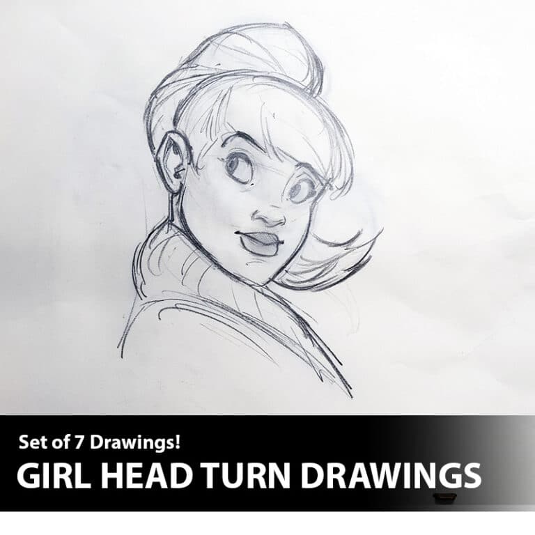 "Girl Turns Her Head" Animation (Set of 7 Drawings) - The Art of Aaron ...