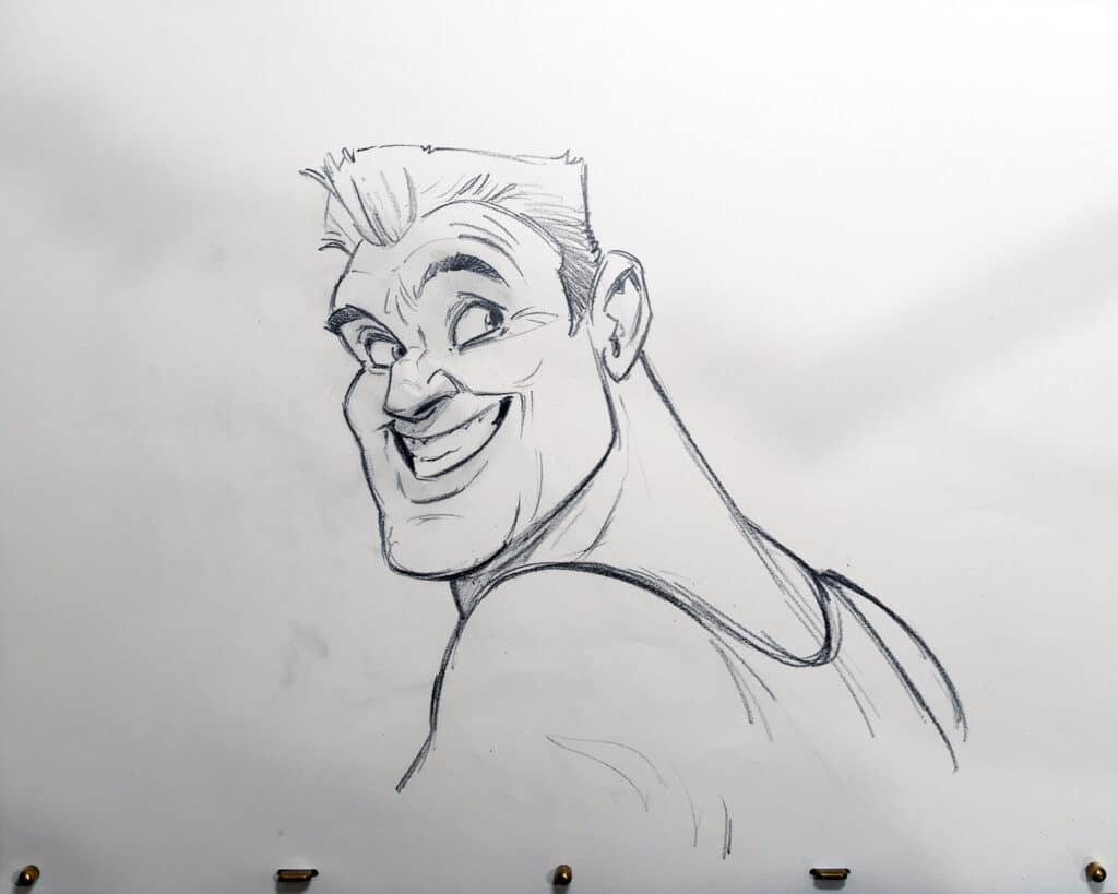 "Guy Turns Head" Animation (Set of 6 Drawings) - The Art of Aaron Blaise