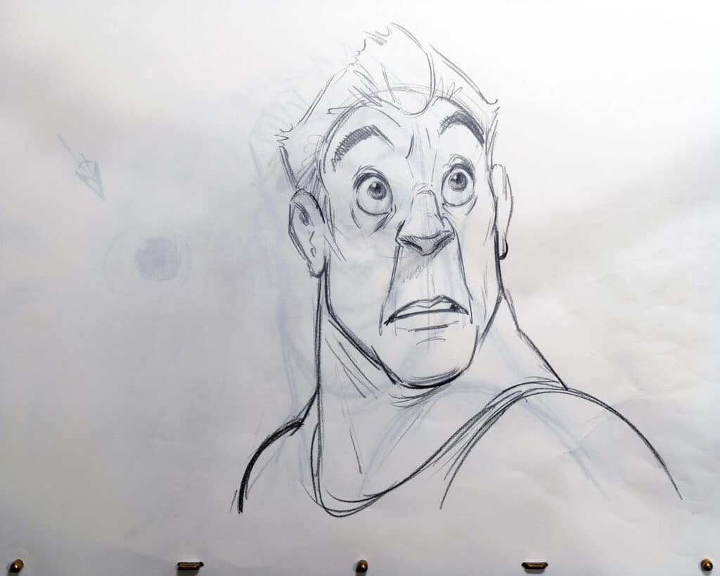 "Guy Turns Head" Animation (Set of 6 Drawings) - The Art of Aaron Blaise