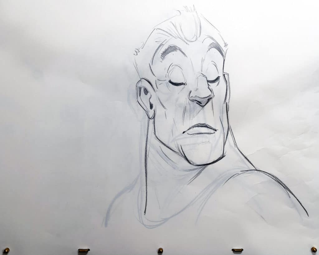 "Guy Turns Head" Animation (Set of 6 Drawings) - The Art of Aaron Blaise