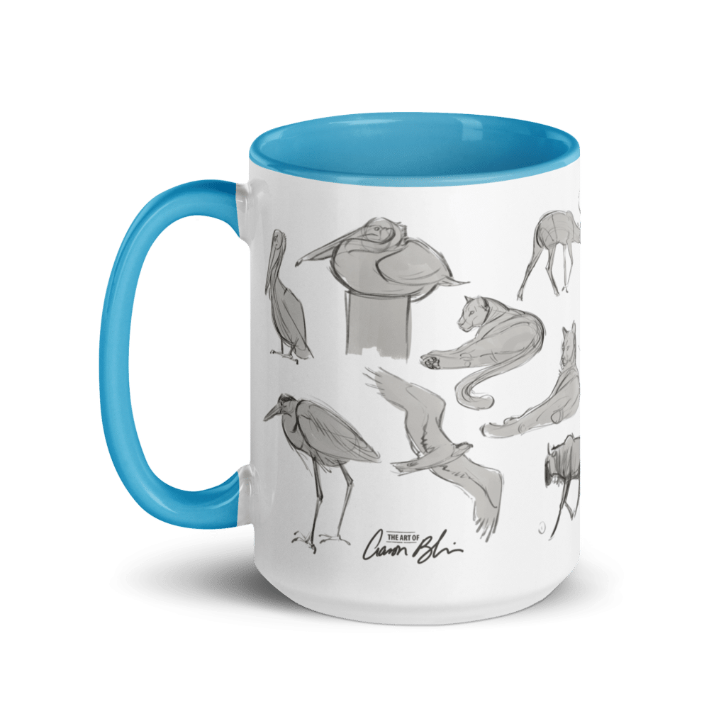 BLUE Practice, Practice – Tall Mug (15oz) - The Art of Aaron Blaise
