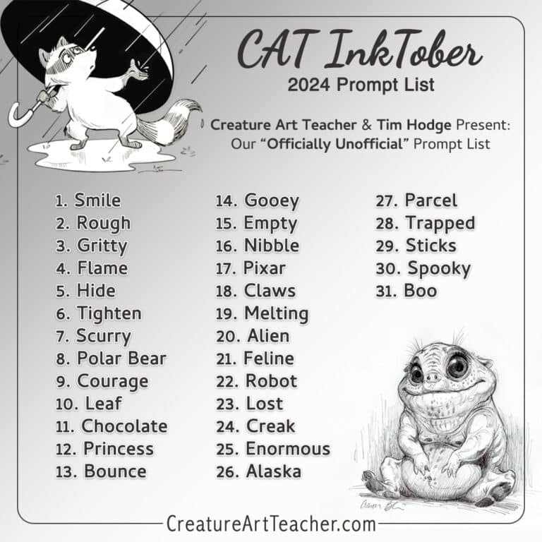 Unofficial Inktober Prompt List - The Art of Aaron Blaise