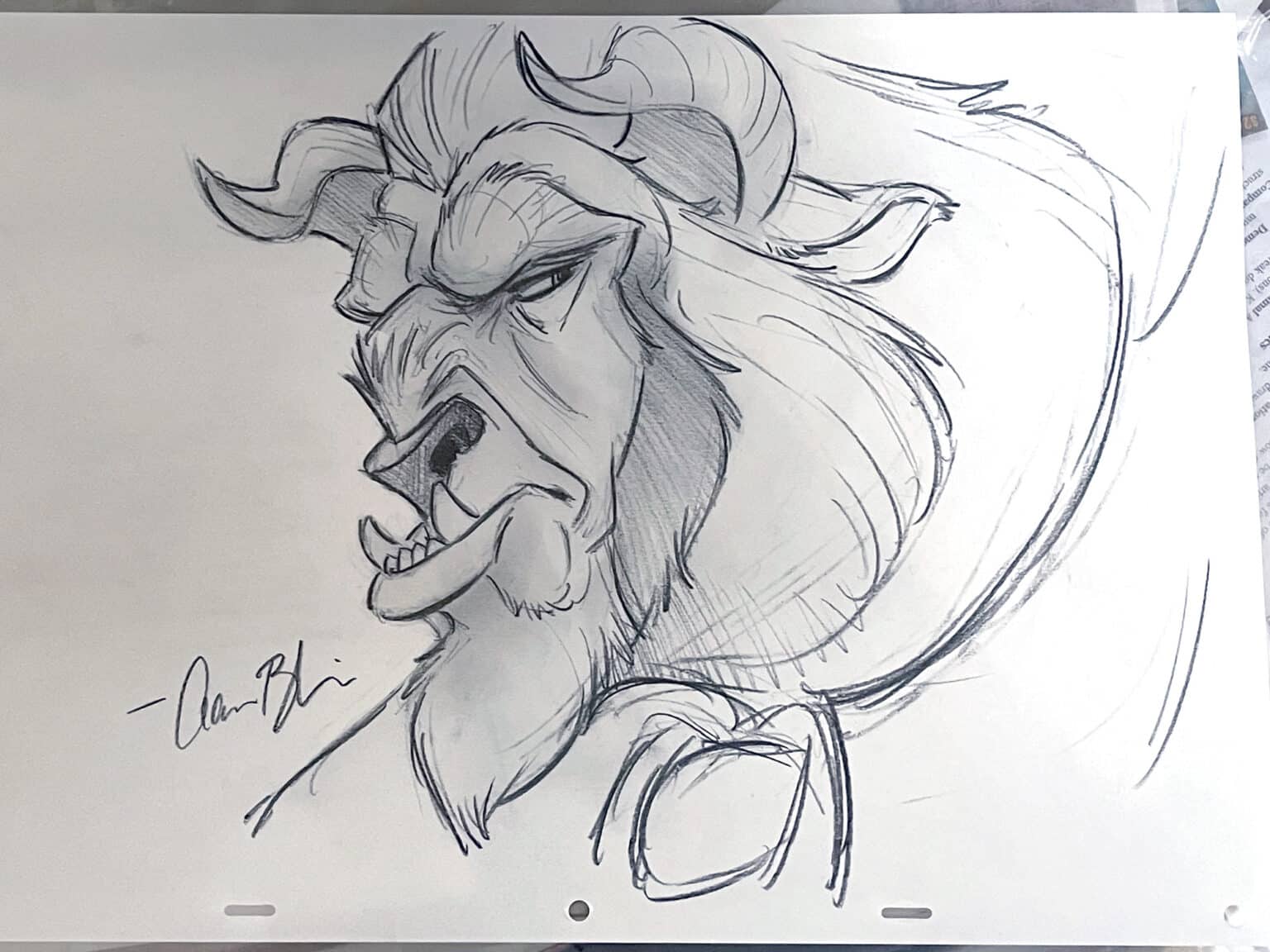 "Beast Portrait 2024" Original Drawing by Aaron Blaise - The Art of ...