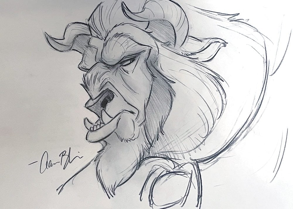 "Beast Portrait 2024" Original Drawing by Aaron Blaise - The Art of ...