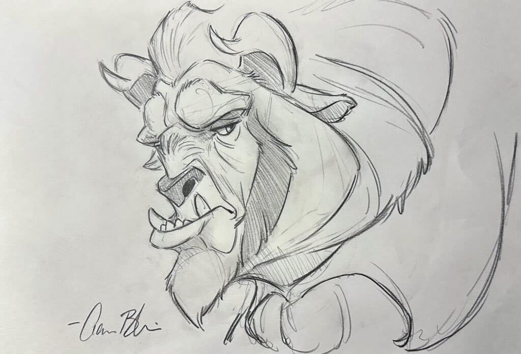 "Beast LIVE #1" Original Drawing by Aaron Blaise - The Art of Aaron Blaise