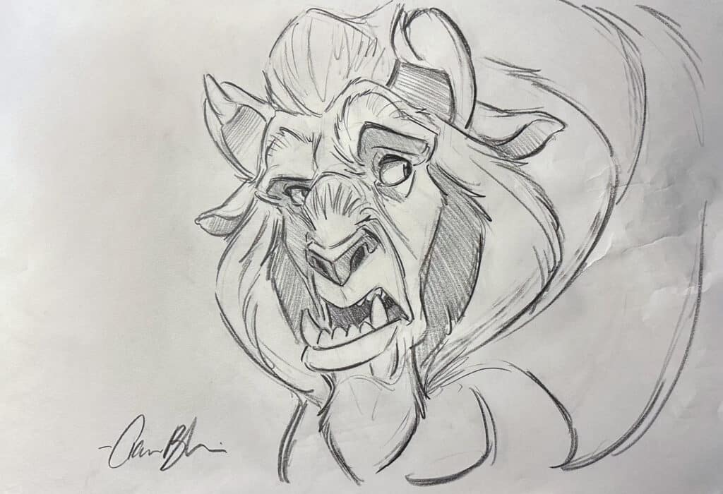 "Beast LIVE #2" Original Drawing by Aaron Blaise - The Art of Aaron Blaise