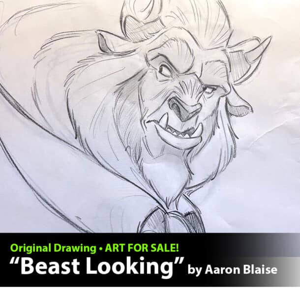 "Beast Looking" Original Drawing by Aaron Blaise - The Art of Aaron Blaise