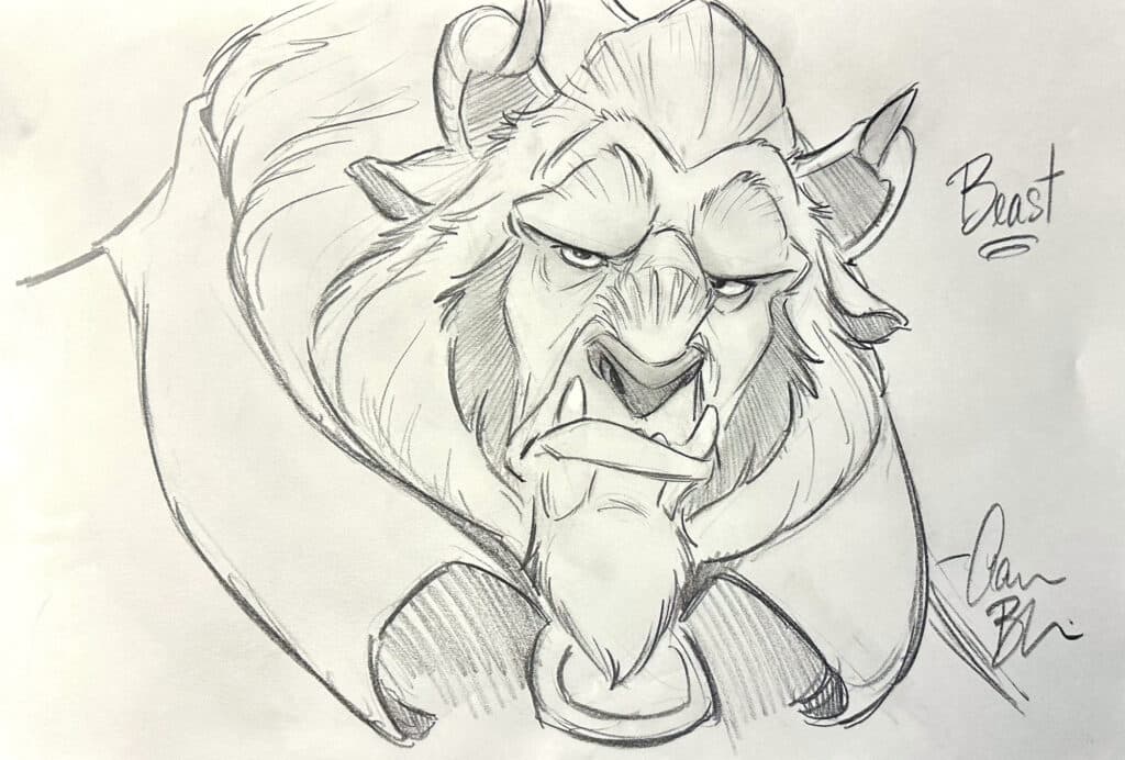 "Beast - The Stare Down" Original Drawing by Aaron Blaise - The Art of ...