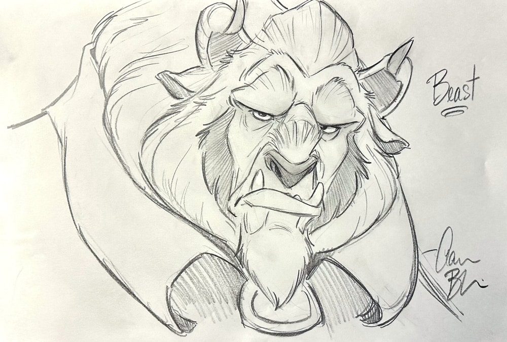 "Beast - The Stare Down" Original Drawing by Aaron Blaise - The Art of ...