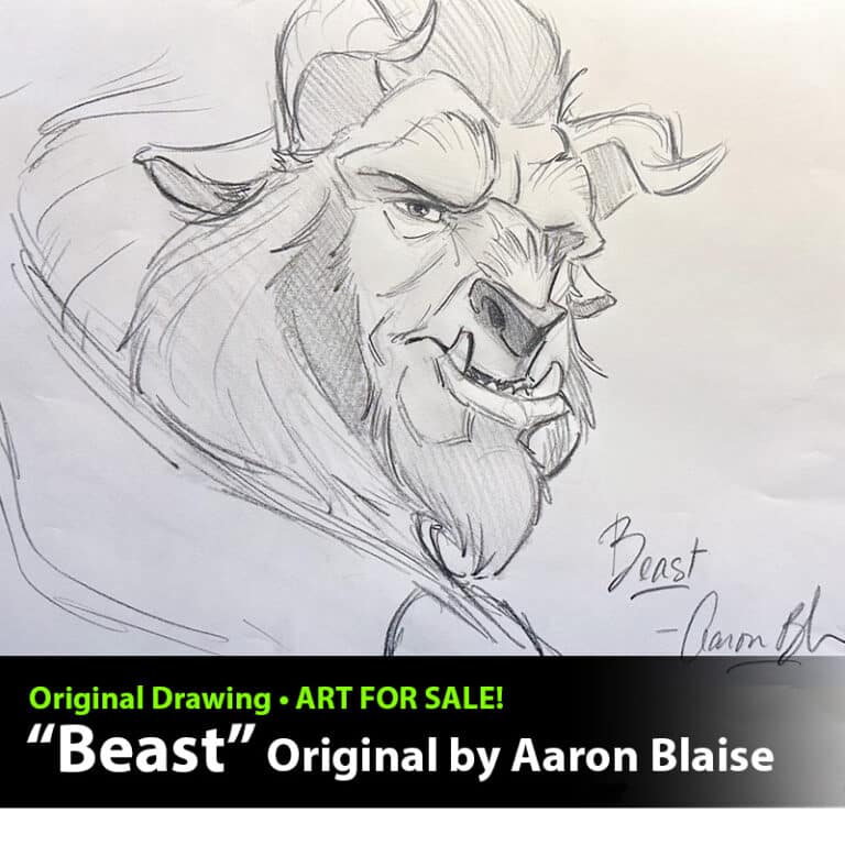 "Beast" Aaron Blaise - Original Drawing - The Art of Aaron Blaise