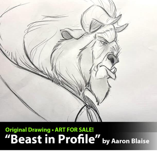 "Beast in Profile" Original Drawing by Aaron Blaise - The Art of Aaron ...
