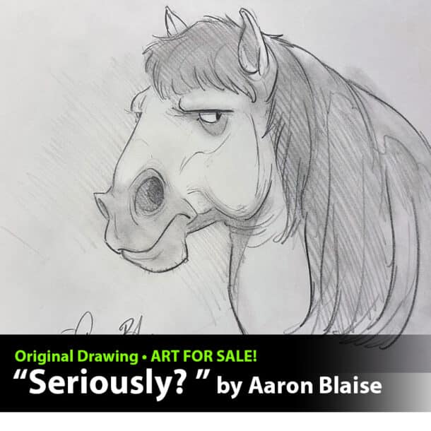 "Horse: Seriously?" Original Drawing by Aaron Blaise - The Art of Aaron ...