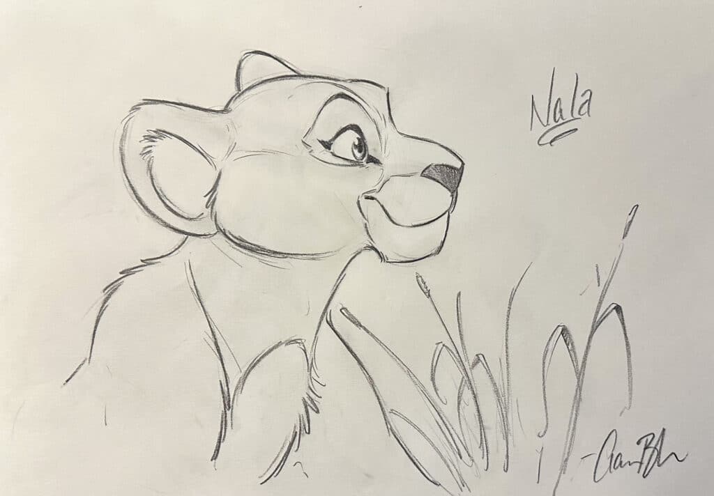 "Nala Profile" Original Drawing by Aaron Blaise - The Art of Aaron Blaise