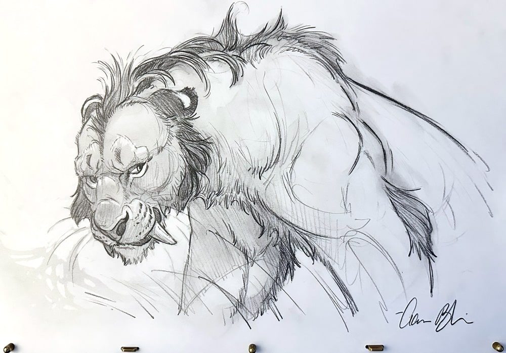 "Sabertooth" Original Drawing by Aaron Blaise - The Art of Aaron Blaise