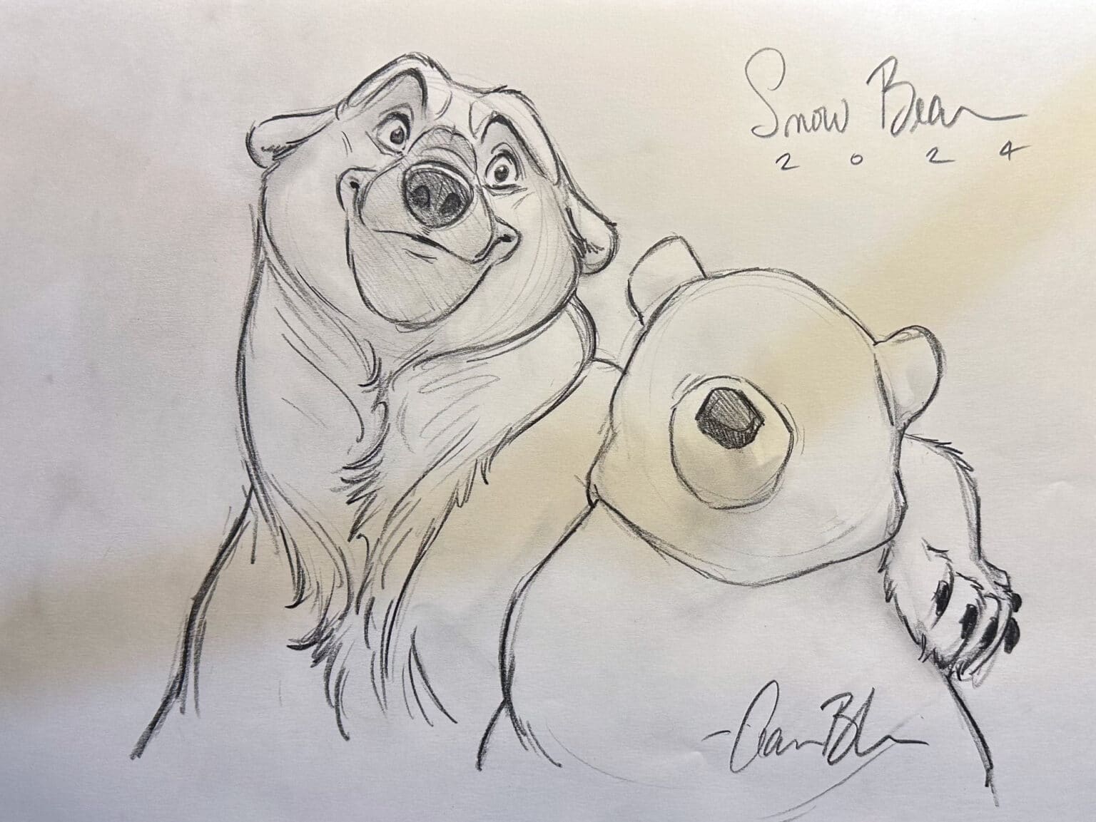 "Snow Bear" Aaron Blaise - Original Drawing - The Art of Aaron Blaise