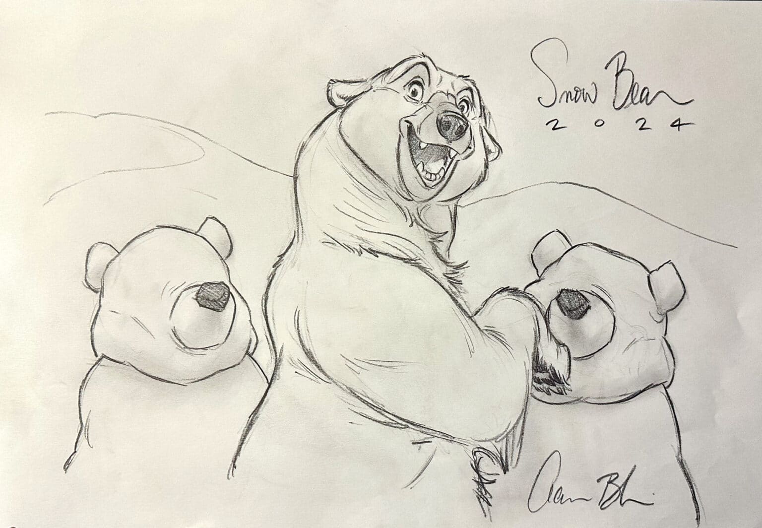 "Snow Bear: Making Friends" Original Drawing by Aaron Blaise - The Art ...