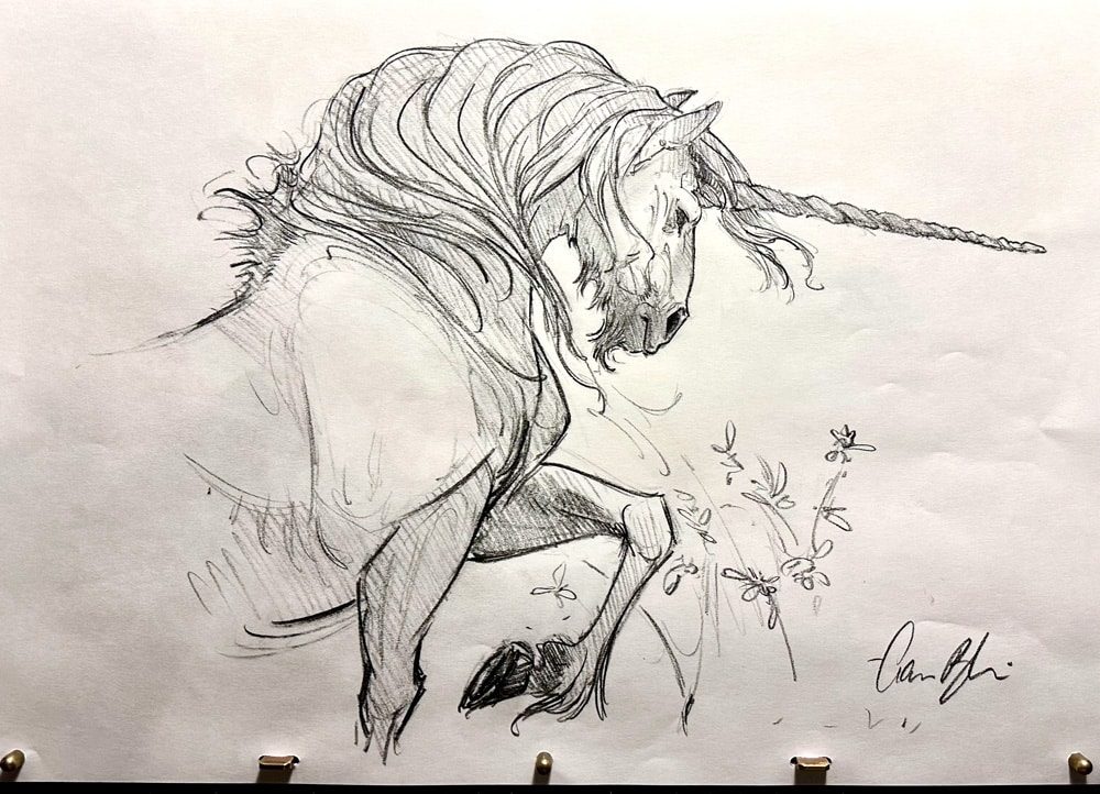 "Unicorn" Original Drawing by Aaron Blaise - The Art of Aaron Blaise