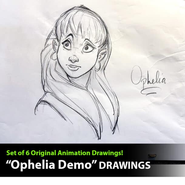 "Ophelia" Animation Demo by Aaron Blaise - (Set of 6 Drawings) - The ...
