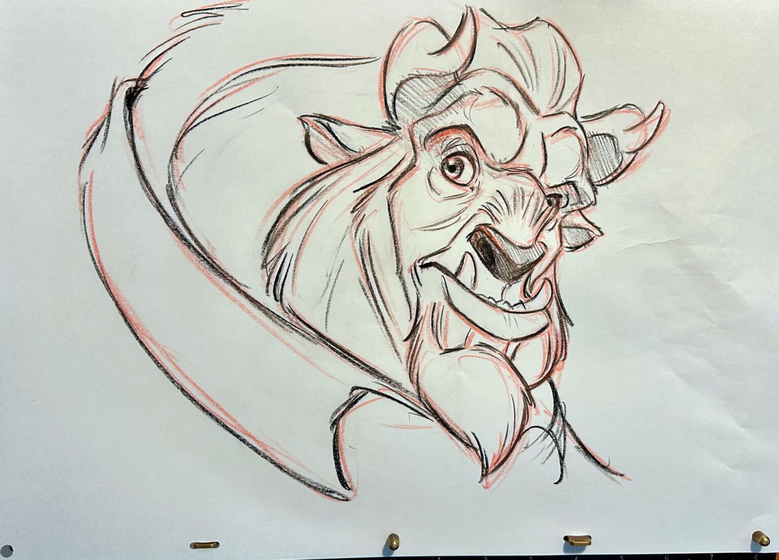 "Beast Animation Demo 2 of 2" Mixed Media Drawing - The Art of Aaron Blaise