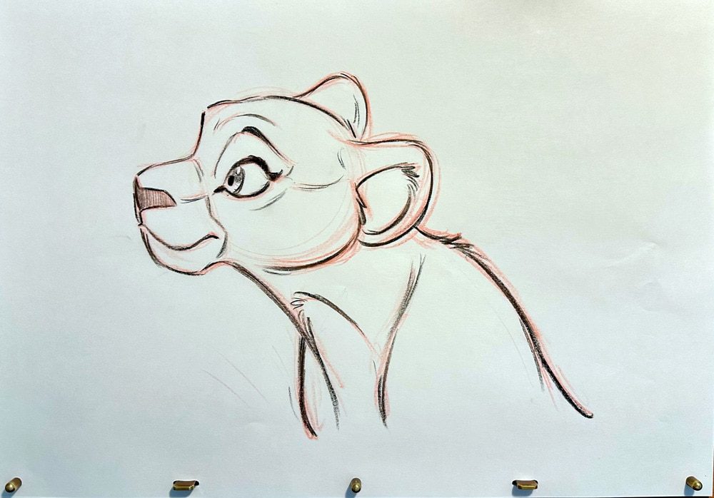 "Nala Animation Drawing #1" Mixed Media Drawing - The Art of Aaron Blaise