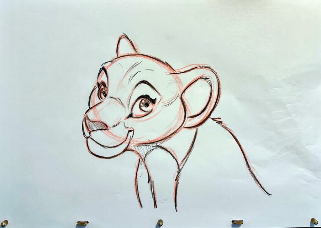 "Nala Animation Drawing #2" Mixed Media Drawing - The Art of Aaron Blaise