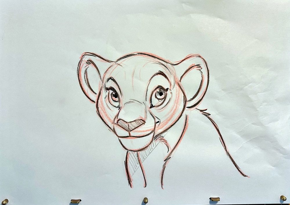 "Nala Animation Drawing #3" Mixed Media Drawing - The Art of Aaron Blaise