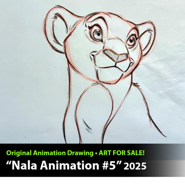 "Nala Animation Drawing #5" Mixed Media Drawing - The Art of Aaron Blaise