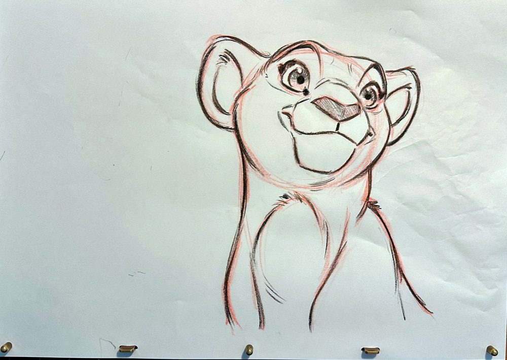 "Nala Animation Drawing #6" Mixed Media Drawing - The Art of Aaron Blaise