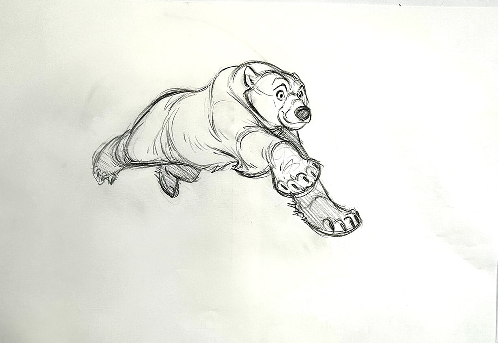 "Glen Running" Snow Bear Animation Drawings by Aaron Blaise - (Set of 9 ...