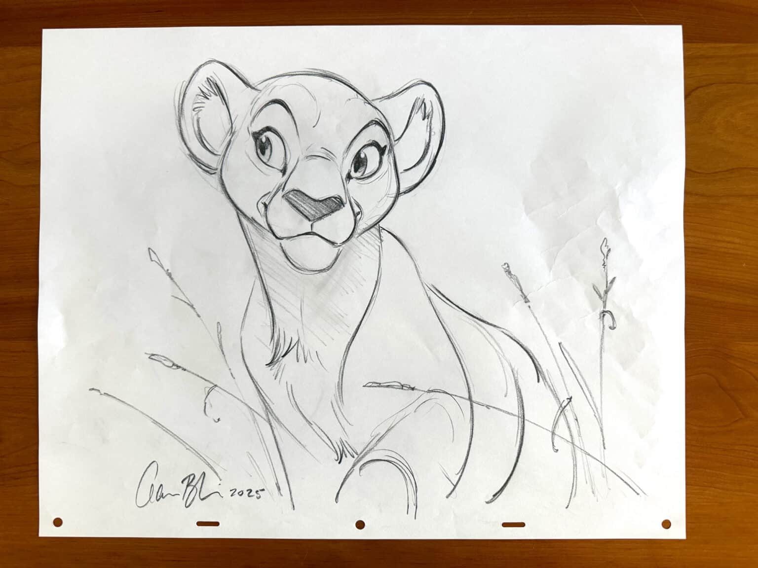 "Nala the Cub" Original Drawing - The Art of Aaron Blaise